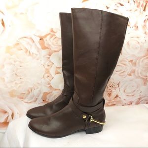 Merona | Shoes | Merona Brown Riding Boots Tall Metal Detail 9 | Poshmark